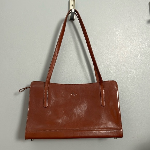 Monsac | Bags | Monsac Original Classy Brown Leather Shoulder Bag Zip ...